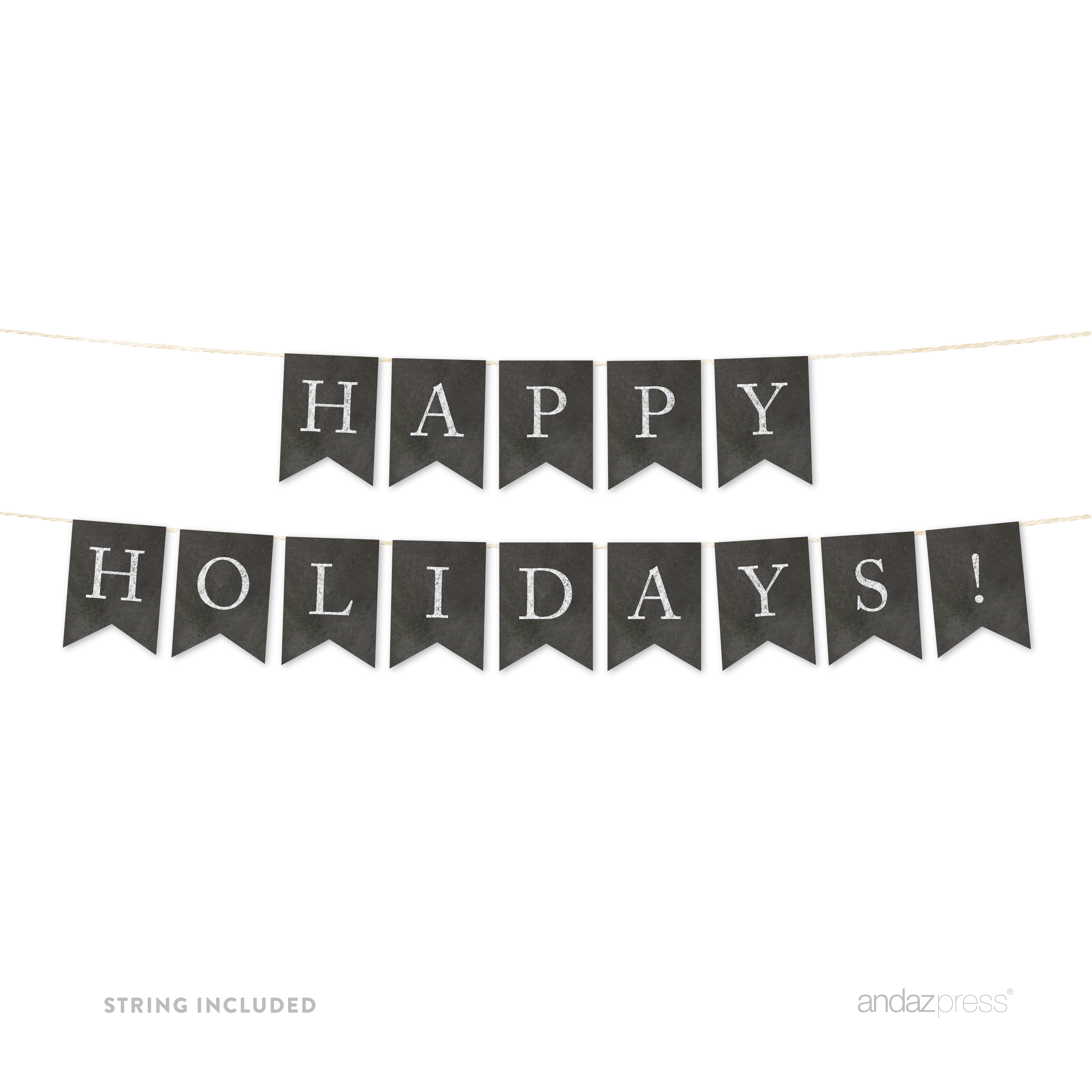 Happy Holidays! Vintage Chalkboard Pennant Party Banner - Walmart.com