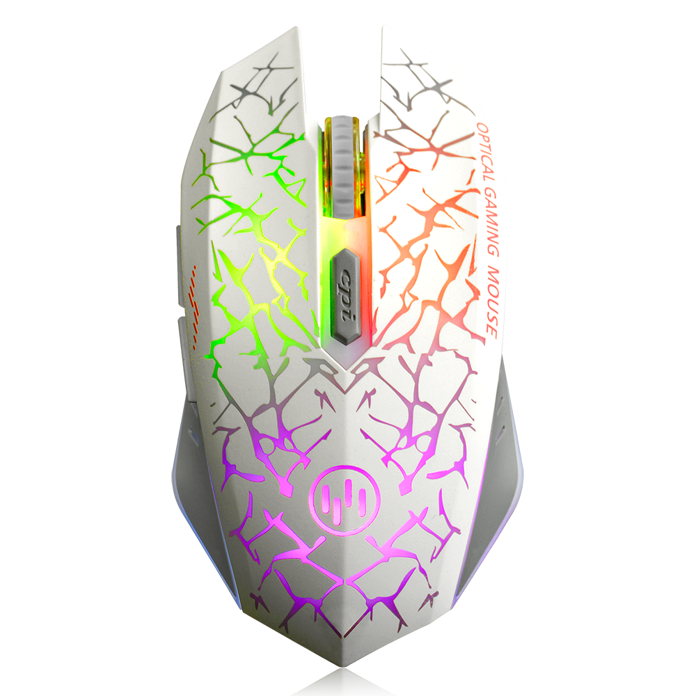 TENMOS Wireless Gaming Mouse Rechargeable Silent Colorful LED Optical ...