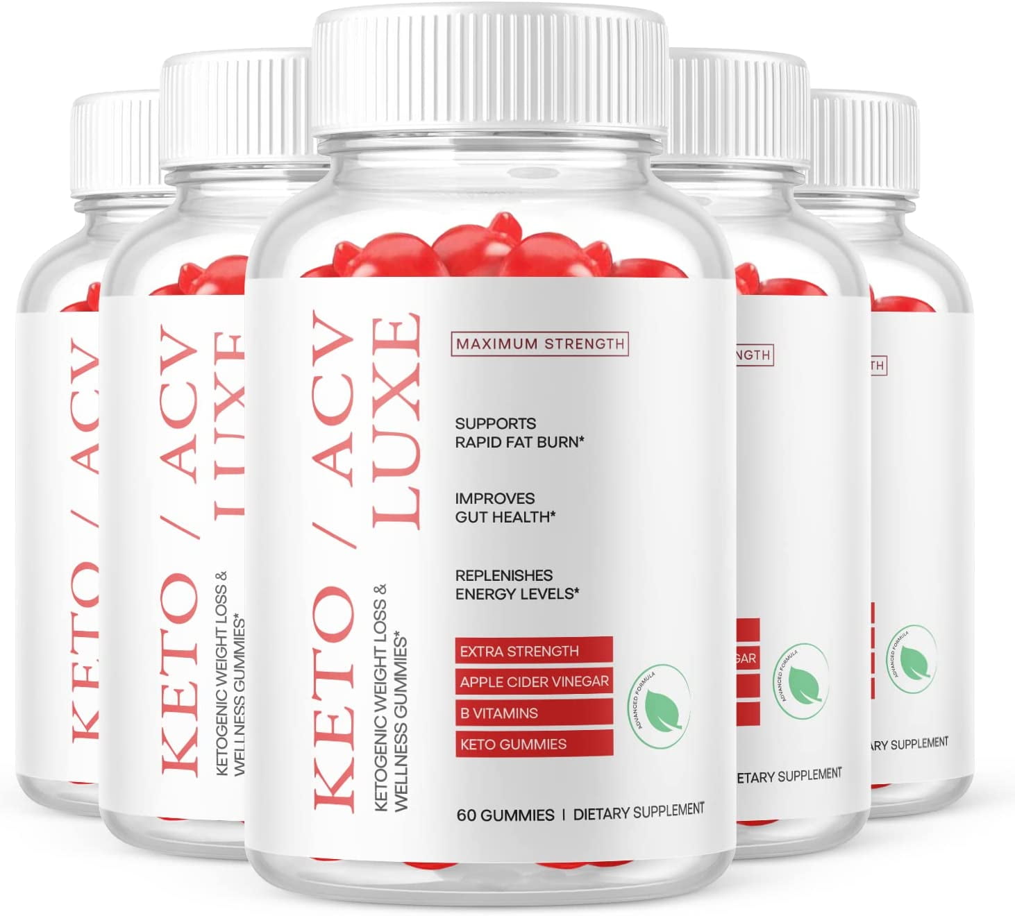 (5 Pack) Luxe Keto ACV Gummies - Energy & Focus Boosting Dietary ...