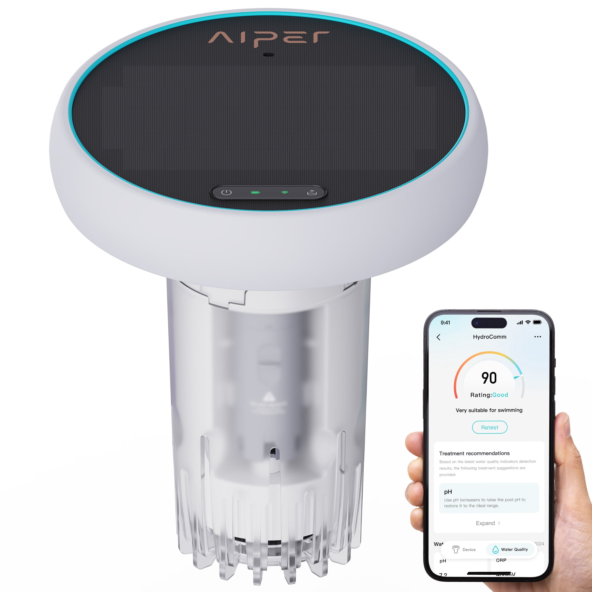 Click here for Aiper Hydrocomm Smart Pool Monitor With Digital Wa... prices