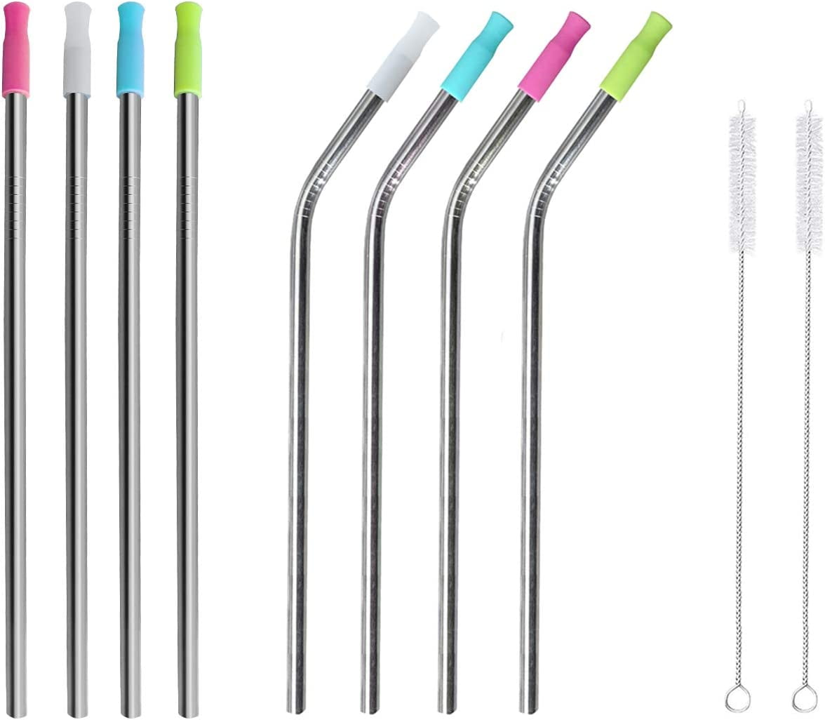 8 mm (0.32 inch) Metal Stainless Steel Reusable Drinking Wide Straw for ...