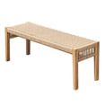 COSMOS Acacia Wood Garden Bench with Rattan Strapping, Light Brown ...