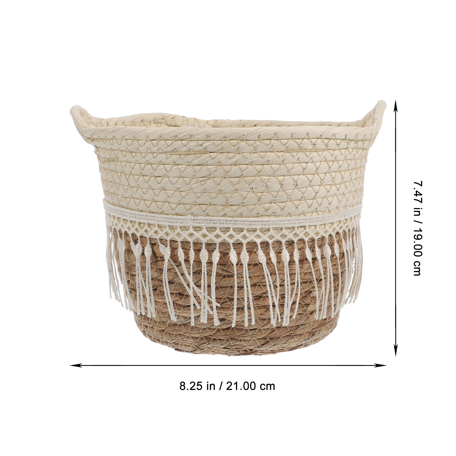 Woven Planter with Liner Hand Woven Planter Basket Plant Flower Container Holder with Tassel ...