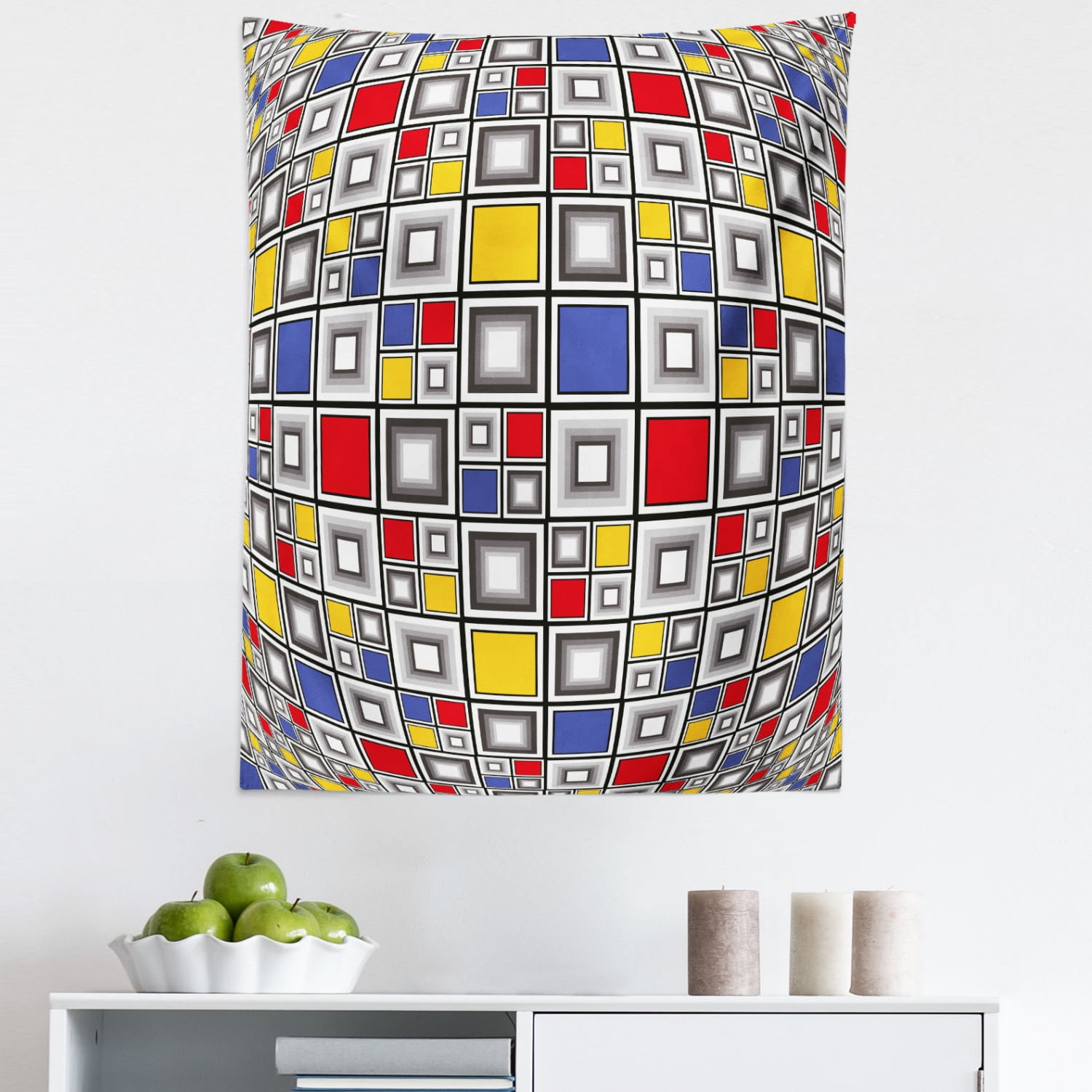 Geometric Tapestry, Geometric Theme Abstract Art Style Modern Colorful ...