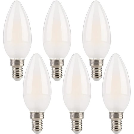 YERDGARY Dimmable E14 LED Candle Light Bulb, 4W E14 LED Filament Bulb ...
