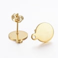 10pc 304 Stainless Steel Stud Earring Findings with Loop and Flat Plate ...