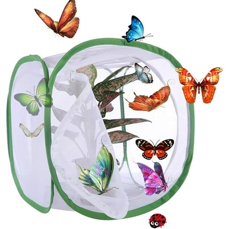 Butterfly Habitat Collapsible Bug Catcher Net Mesh Insect Plant Cage ...