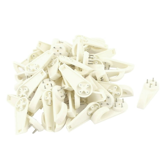 Unique Bargains 50 x White Plastic 4 Pins Picture Frame Hanging Holder ...