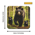 3D LiveLife Cork Coaster - Black Bear Family Stroll from Deluxebase ...