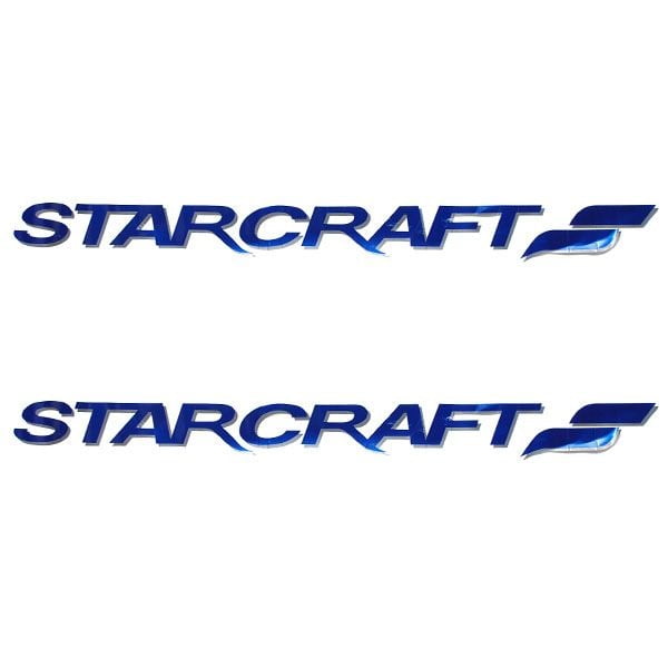 Starcraft Boat Decal | Pacific Blue Silver 38 1/2 x 3 1/4 Inch Pair ...