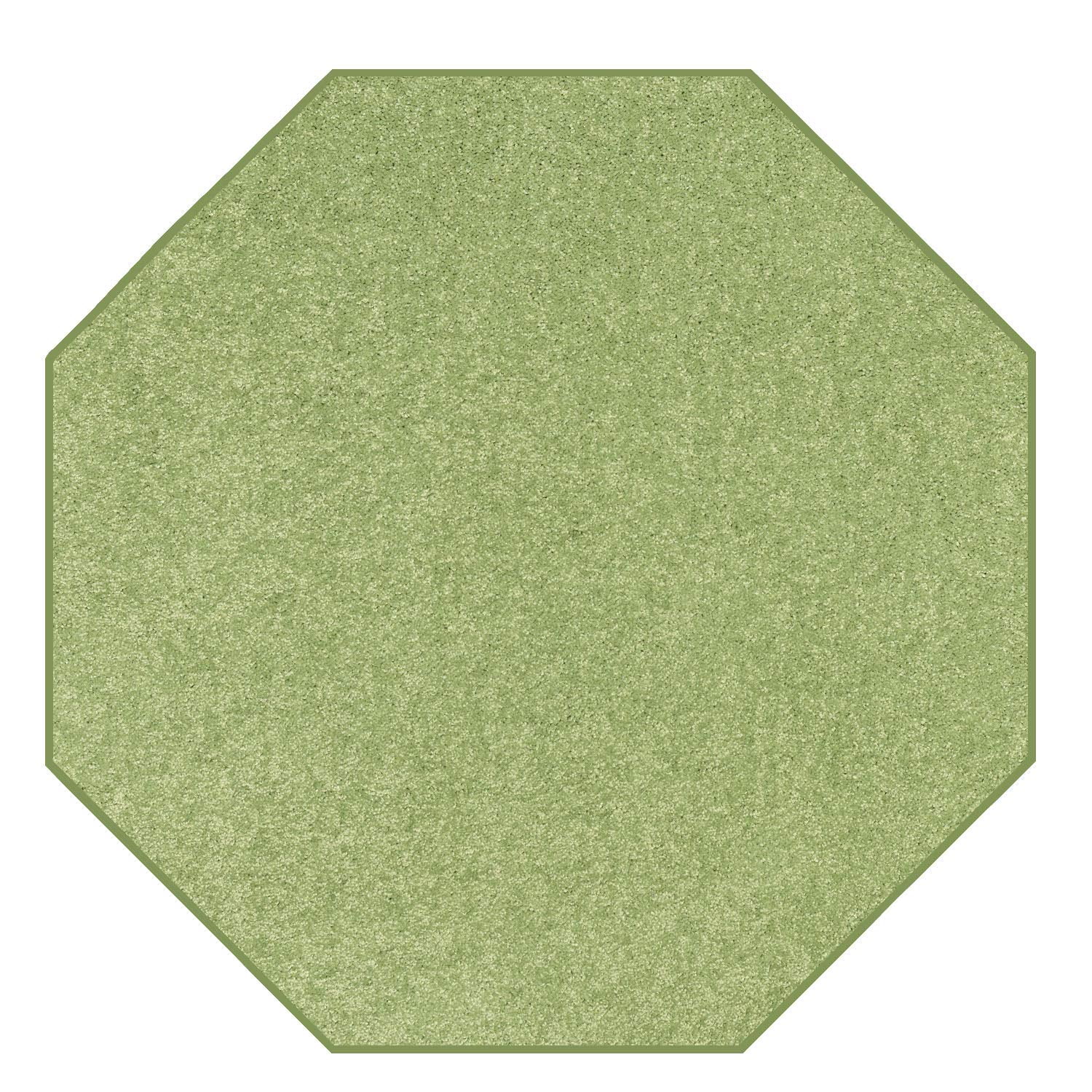 Home Queen Solid Color Octagon Shape Lime Green 10' Octagon - Area Rug ...