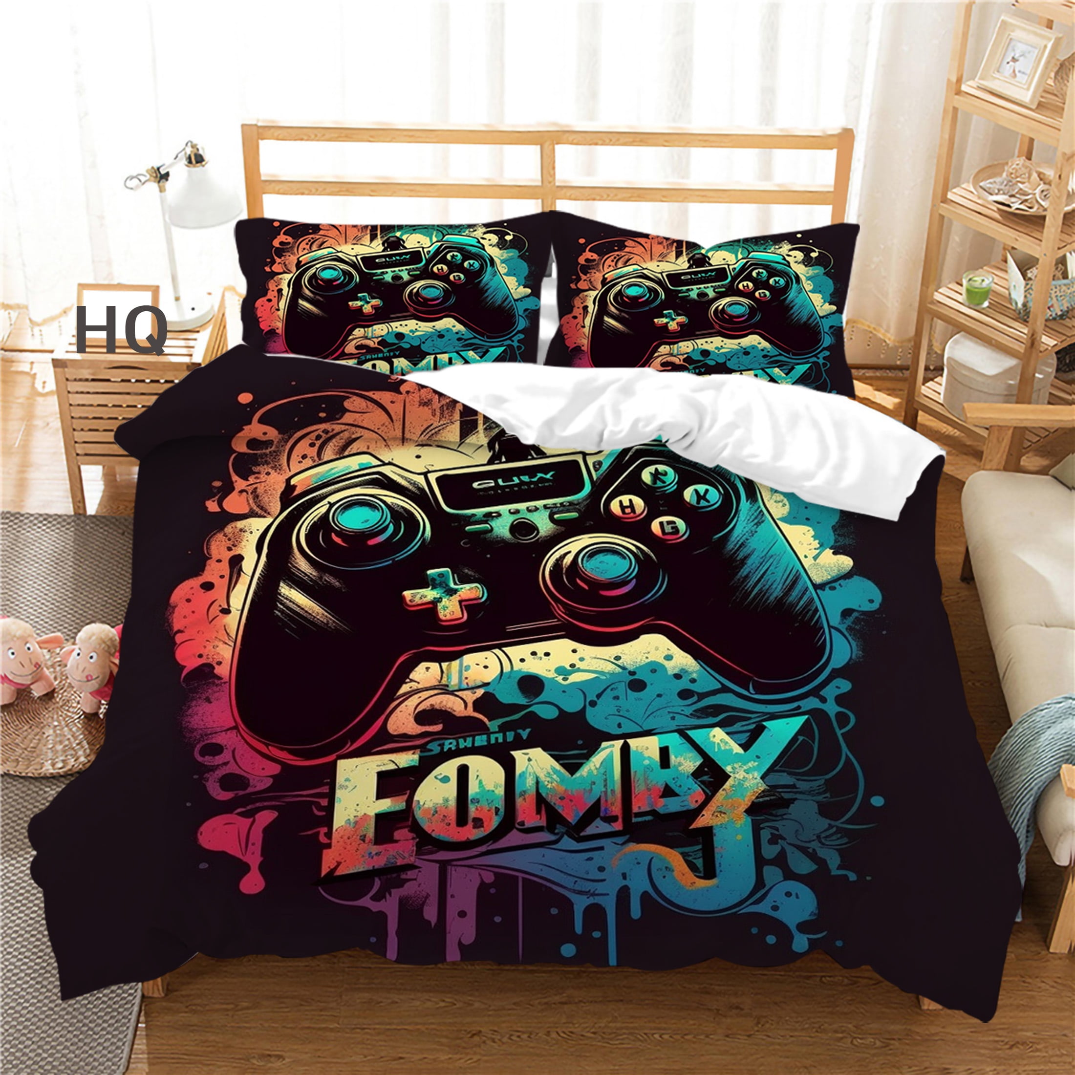 Wenjialing 3d Gamer Printing Duvet Cover Set Soft Bedding Set Quilt