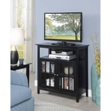 HomeStock Contemporary Cool TV Stand with Storage Cabinets, Shelved ...
