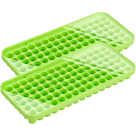 Silicone Ice Cube Tray with Lid Small Ice Nugget Molds 90 Grids Mini ...
