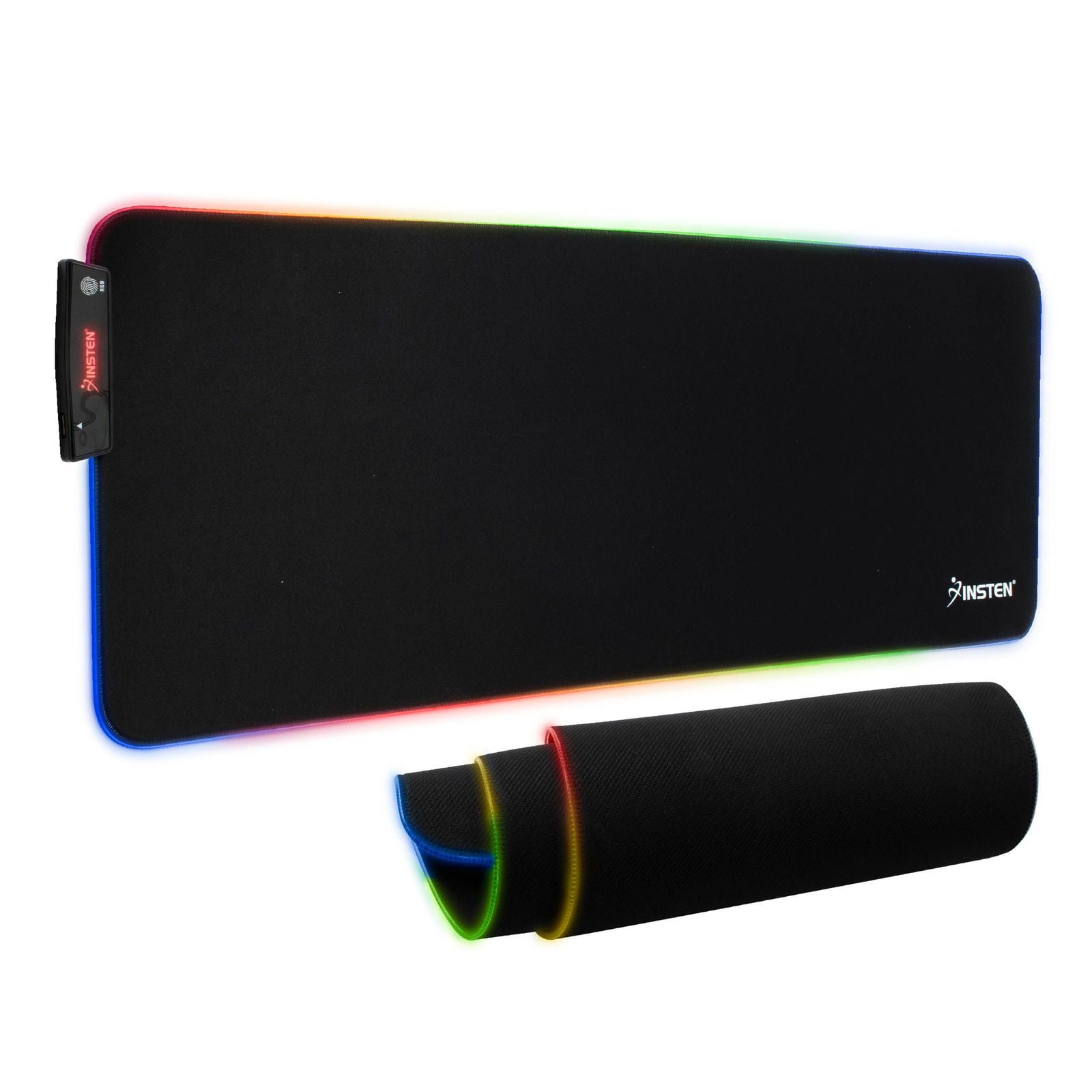 Insten - RGB Mouse Pad Gaming XXL Extended, LED Soft Cloth with 1 USB ...