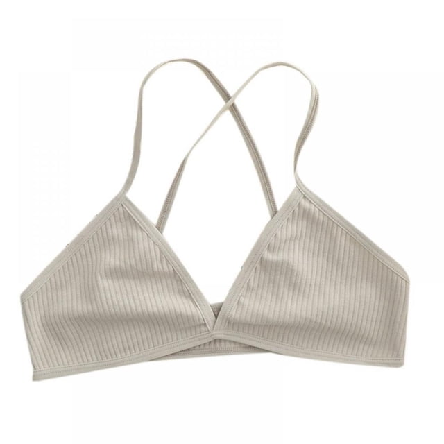 Triangle Bralette Cross Back Thin Strap Bra Sports Bra Deep V Triangle ...