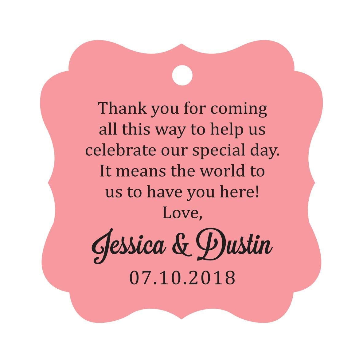Darling Souvenir Custom Wedding Thank You Message Gift Tags ...