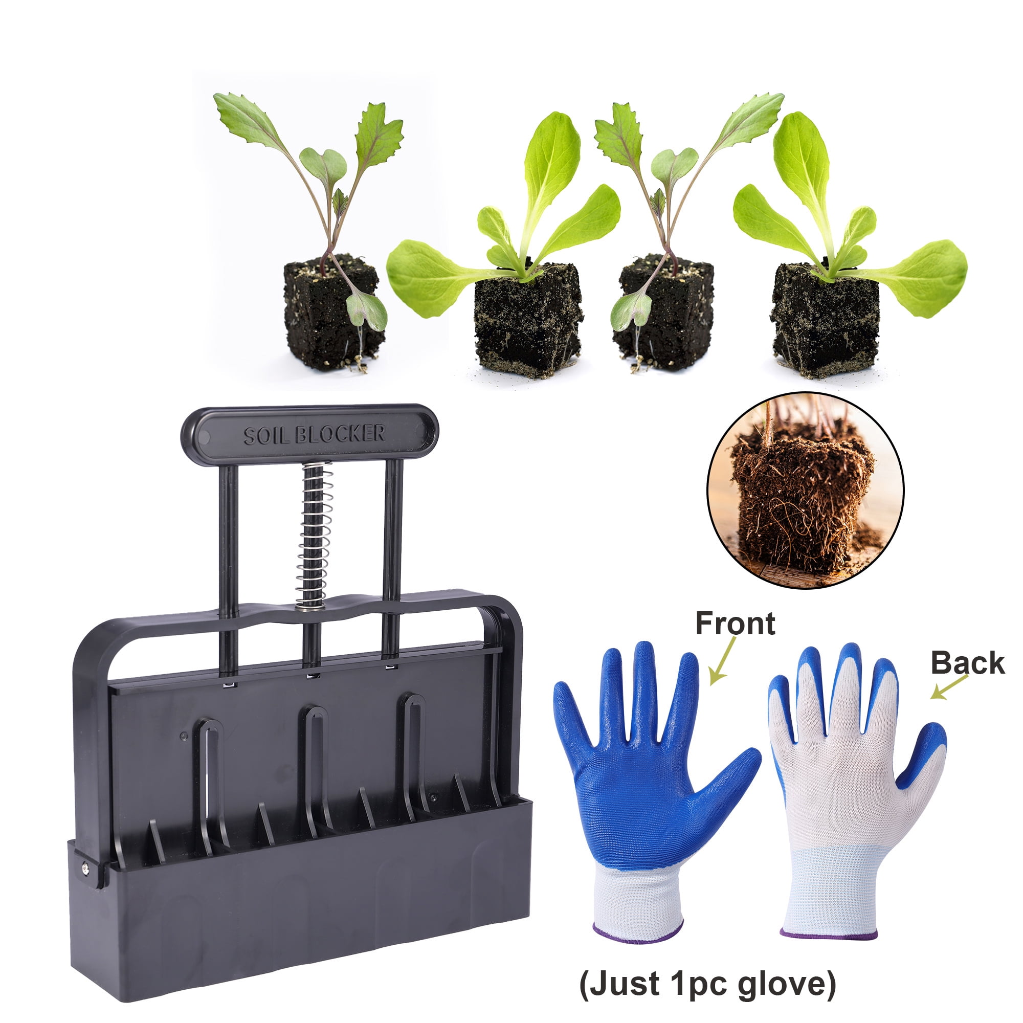 YouLoveIt Soil Blocker Handheld 4 Soil Block Maker 2 inch Manual Quad ...