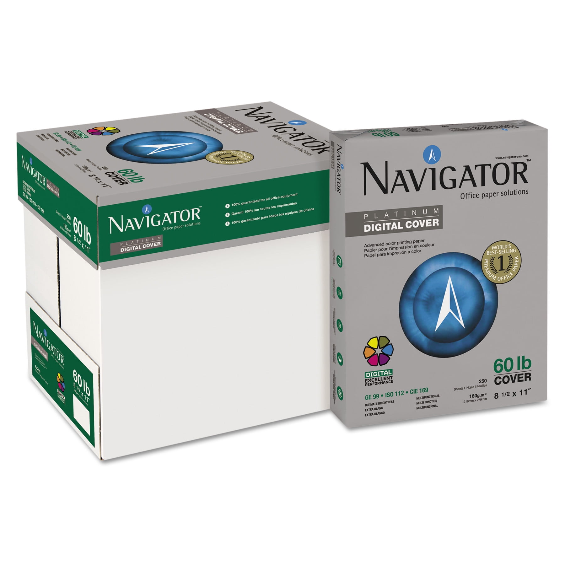 Navigator Platinum Paper, 99 Brightness, 60lb, 8-1/2 x 11, White, 2,500 ...