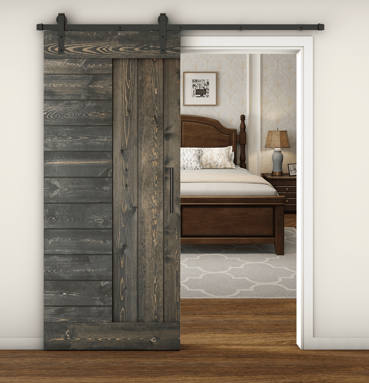 Essencaliy 36in x84in Solid Wood Barn Door, Made-in-USA Farmhouse ...