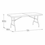"Office Star Products White 72"" Long Foldable Table with Wide Legs ...