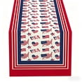 4th Of July Table Runner Independence Day Patriotic Decor Flag Striped ...