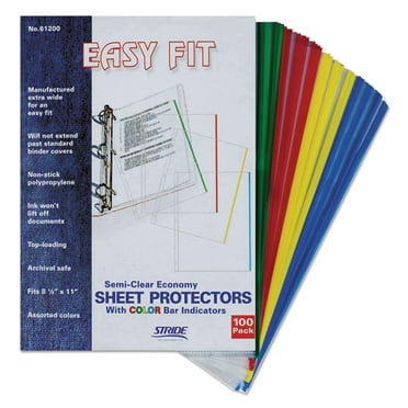 C-Line Colored Polypropylene Sheet Protector, Assorted Colors, 2", 11 x ...