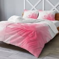 4 Piece Duvet Cover Set Full, Gradient Pink Flower Soft Breathable ...