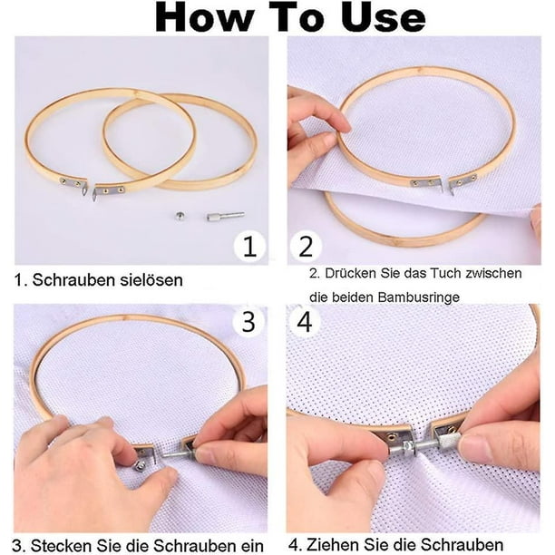 6 Piece Round Embroidery Hoop Set, Cross Stitch Hoop Bamboo Rings ...