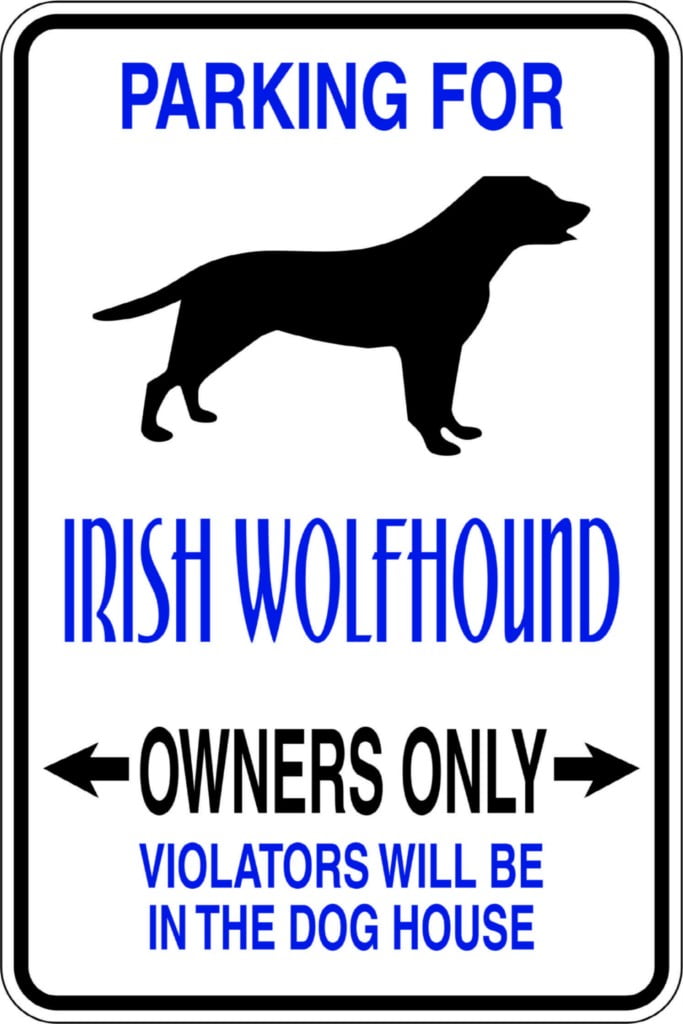 Boys Parking for Irish Wolfhound Funny Signs Wall Decal Decoration ...