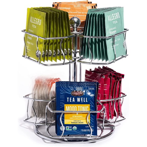 Mind Reader Tea Bag Carousel, Tea Station Organizer, Countertop Storage ...