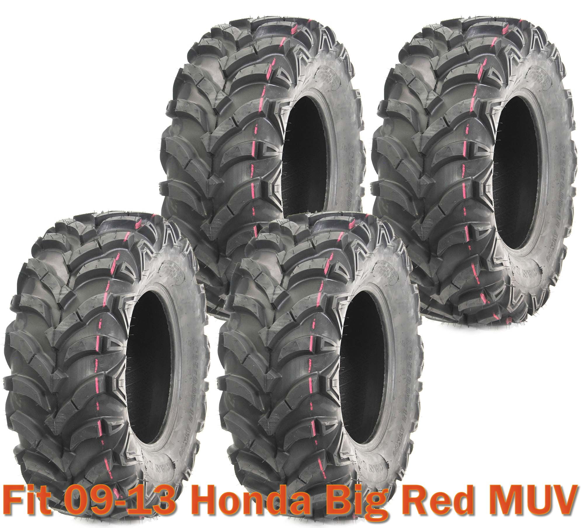 09-13 Honda Big Red MUV Full Set 4 ATV tires 25x10-12 P341 Deep Tread ...