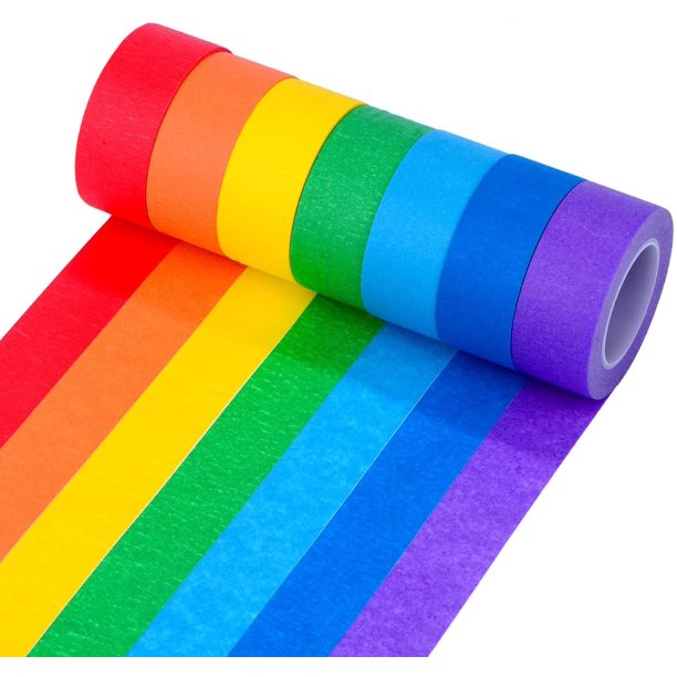 7 Pieces 42.65 Feet Length and 1 Inch Width Masking of Tape Labelling ...