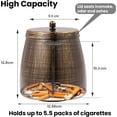 XL Outdoor Ashtray with Lid for Cigarettes, Smokeless Stainless Steel ...