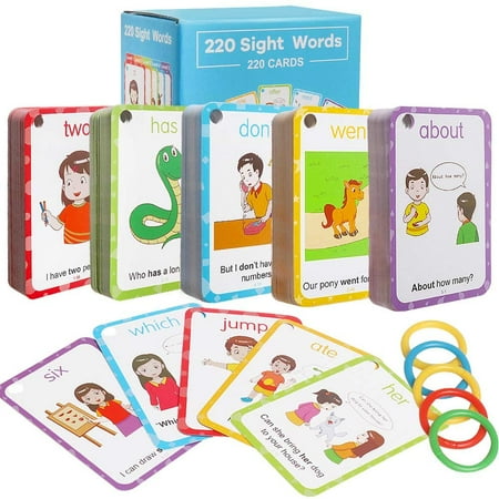 Dolch Sight Words Flash Cards Preschool,220 Learning to Read Characters ...