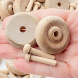 82-Piece Wood Wheels and Axel Pegs - For DIY Model Car Crafts - Walmart.com