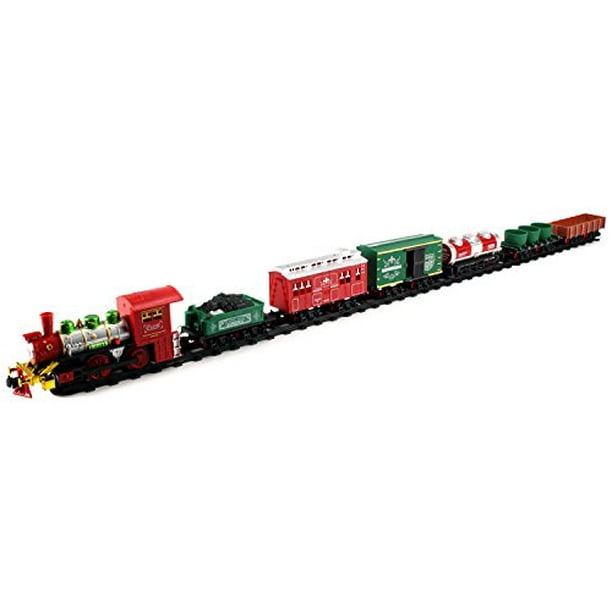 Deluxe Christmas Express 23 Piece Battery Operated Toy Train Set w/ 7 ...