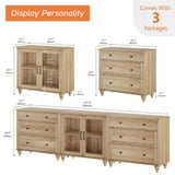 Farmhouse TV Stand, 3-in-1 TV Console Table for 75/80/85/90-Inch TVs ...