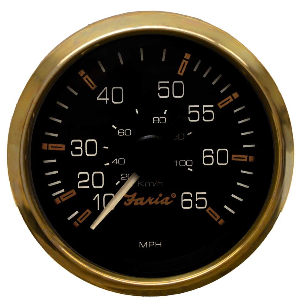 Faria Boat Speedometer Gauge SE9568A | Regal Gold 3 1/4 Inch Black ...