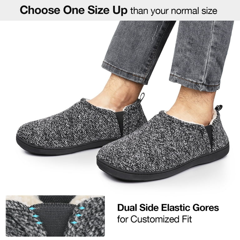 Snug Leaves Men's Fuzzy Wool Felt Memory Foam Slippers Warm, 49% OFF