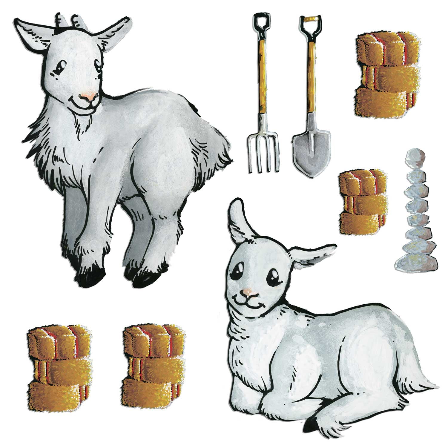 Cohas Removable Vinyl Wall Decals for Baby Nursery or School, Goat ...
