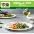 Stack Man 10 in. Compostable Disposable Paper Plates [125-Pack] - Heavy ...