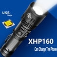 XHP160 LED Super Bright Flashlight USB Rechargeable XHP70.2 XHP50 Zoom ...