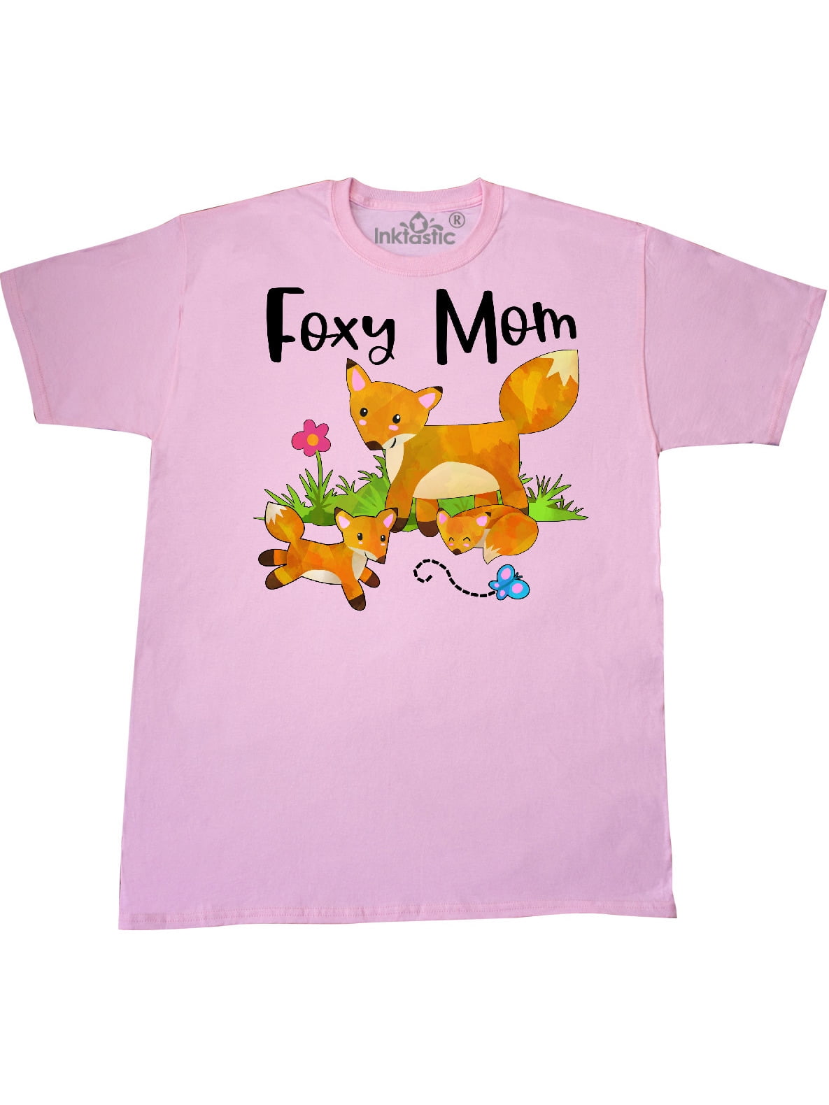 Inktastic Foxy Mom With Mama And 2 Cute Pups T Shirt