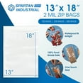 Spartan Industrial, 13 x 18 Inch Reclosable Plastic Zip Bags ...