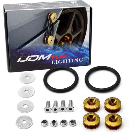 Universal Fit Gold Finish JDM Quick Release Fastener Kit Compatible ...