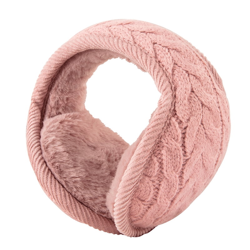 Unisex Warm Knit Earmuffs Furry Fleece Winter Ear Muffs Foldable Ear ...