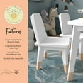 Buzz & Bloom Kids 4-Piece Wood Table, 2 Chairs, and Bench Seating Set ...