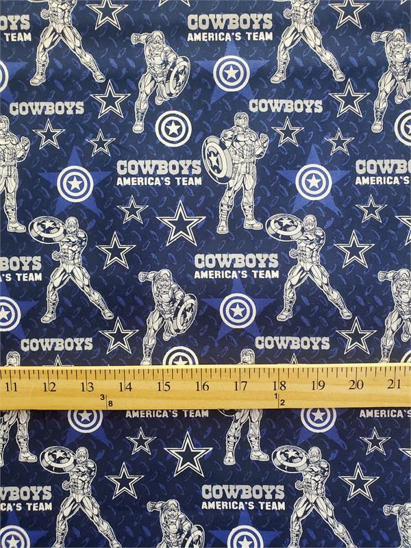 100% Cotton Fabric "NFL Dallas Cowboys, FOOTBALL CPT America" Print/45 ...