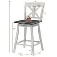 Costway High Back Kitchen Bar Stools, Set of 2, Swivel Counter Height ...